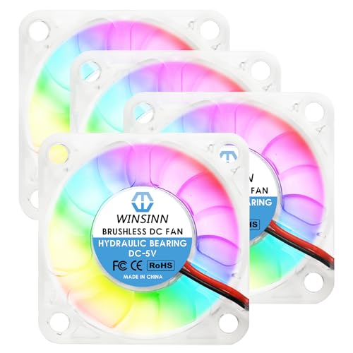 Snapklik.com : WINSINN 50mm RGB Fan 5V, LED Colorful Micro 5 Volt Fans ...