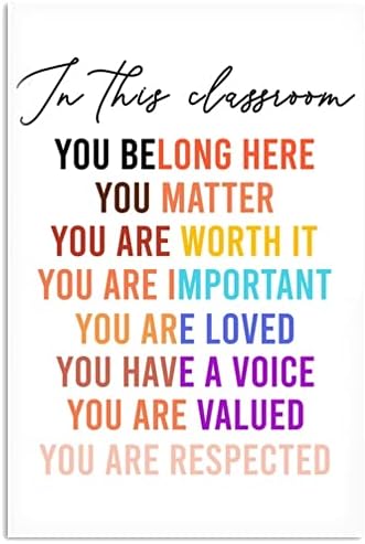 Amazon.com: In This Classroom Poster. You Belong Here You Matter ...