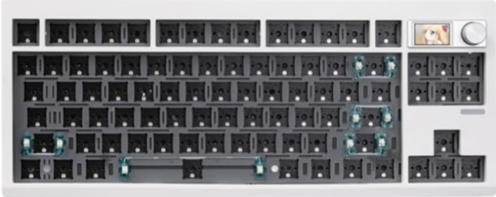 GMK87 TKL Mechanical Keyboard Kit,Tri-Mode 85 Keys+1 Rotary Knob+1 TFT ...