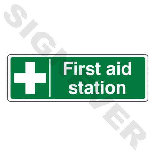 Buy SIGN EVER First Aid Station Sign Board For Hospital Clinic Bank ...