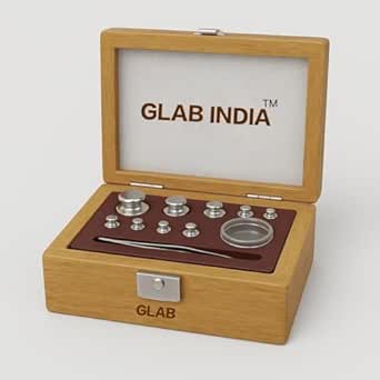 GLAB INDIA Analytical Balance Weight Box 1mg–200g | Brass Chrome-Plated ...