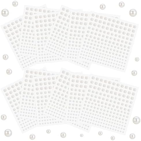 Amazon.com: LJY 1200 Pieces Acrylic Rhinestone Pearl Stickers Sheets ...