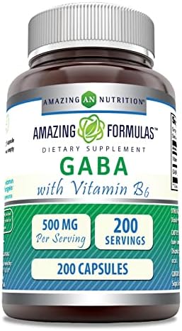 Amazon.com: NOW Supplements, GABA (Gamma-Aminobutyric Acid) 500 mg + B-6, Natural ...