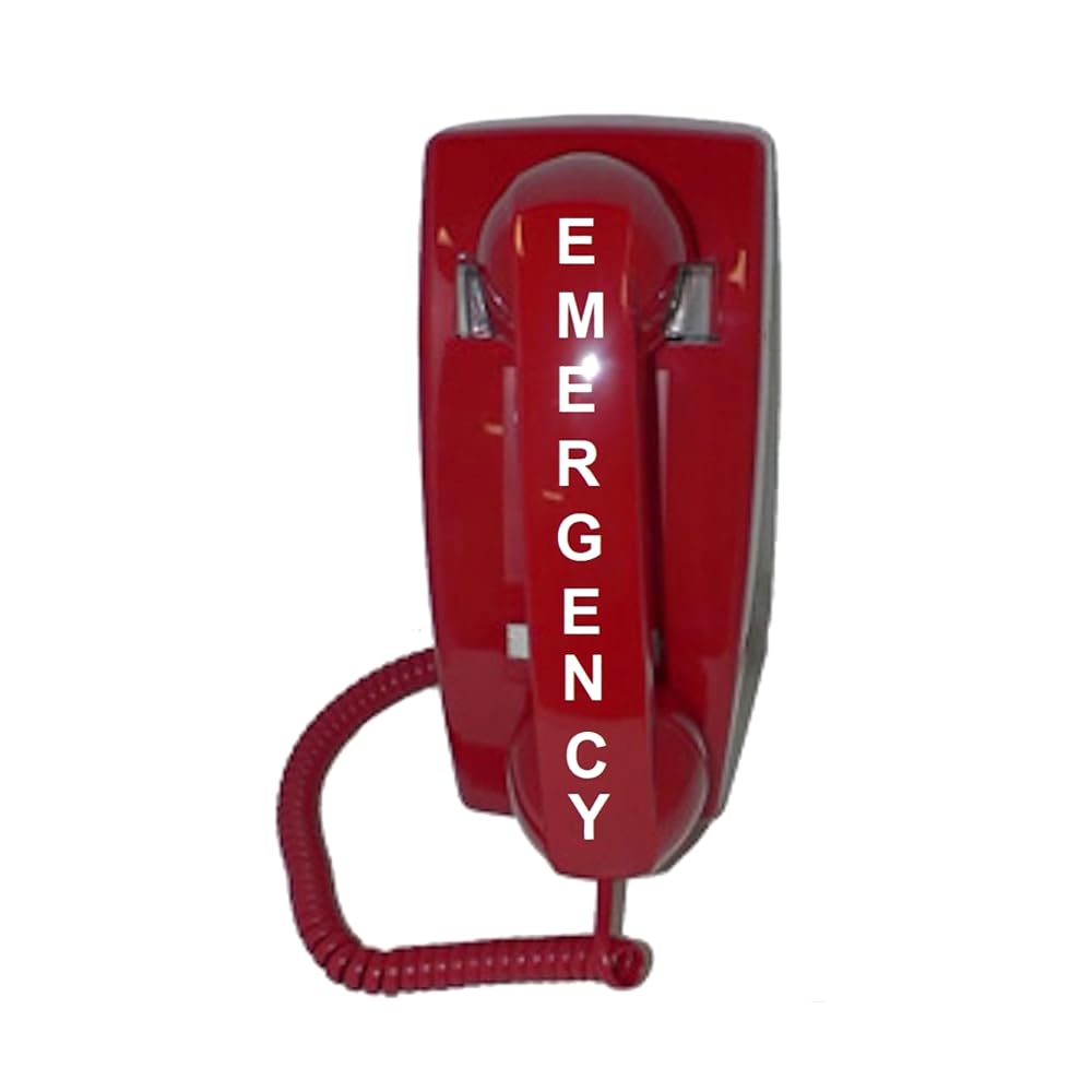 Emergency Wall Telephone Pre-Programmed to Auto Dial 911 - RED : Amazon ...