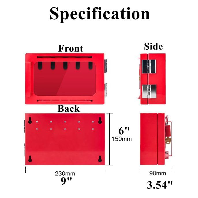 Snapklik.com : Lockout Tagout Group Lock Box Wall Mount Industrial ...