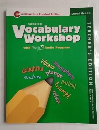 Sadlier Vocabulary Workshop Level Green Enriched Edition with iWords ...