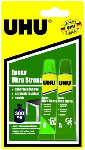 UHU Long-lasting Epoxy Ultra Strong Glue 10ml – Card of 2, (33-37550 ...