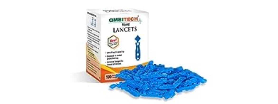 Buy AmbiTech Painless Round Lancet Needle |100 Pieces| Pack Of 1| Made ...