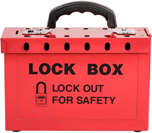 Amazon.com: WUWEOT Group Lock Box, Red Portable Lockout Tagout Box Loto ...