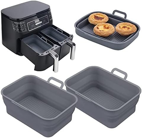 Amazon.com: Aichoof Rectangle Air Fryer Liner, Reusable Silicone Round ...