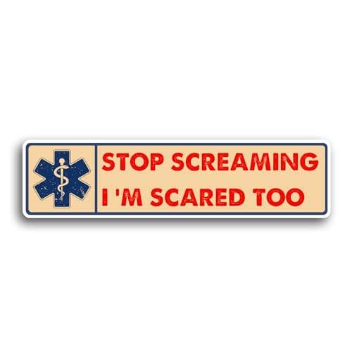 Amazon.com: Stop Screaming I Am Scared Too Sticker Funny Quote ...