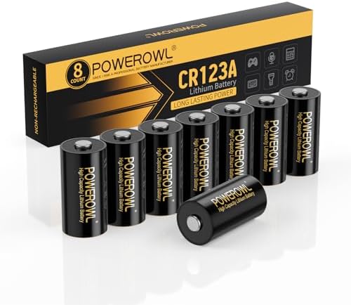 Amazon.com: POWEROWL 123 Batteries Cr123A 3V Lithium 8 Count, High ...