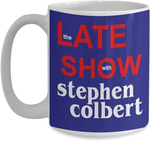 Amazon.com: with Stephen Colbert Coffee Mug - Blue Tea Cup Funny for ...