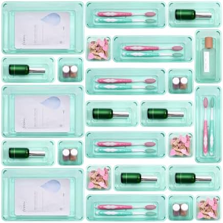 Amazon.com: Vtopmart 25 PCS Plastic Drawer Organizers Set, 4-Size ...