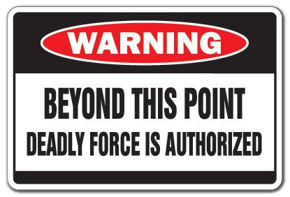 Amazon.com: Beyond This Point Warning Sign Shot Gun Crazy Shotgun ...