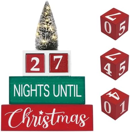 Amazon.com: HOMirable Christmas Countdown Blocks Santa Sleigh Advent ...