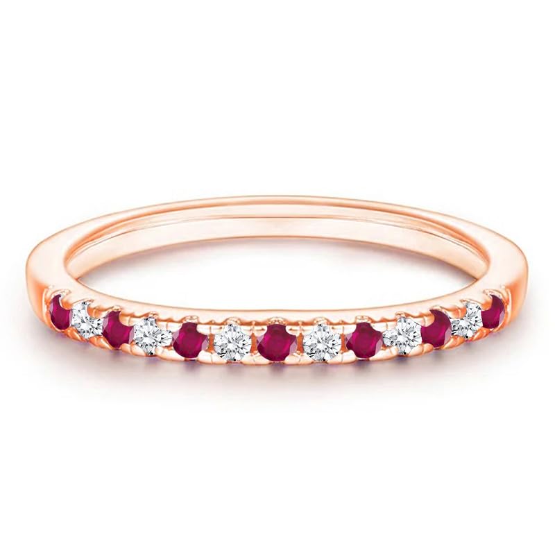 Amazon.com: Alternate Red Ruby & White Diamond Wedding Band For Women ...