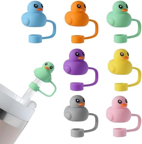 Amazon.com: TDTOK 7Pcs Cute Duck Straw Toppers for Stanley Cup ...
