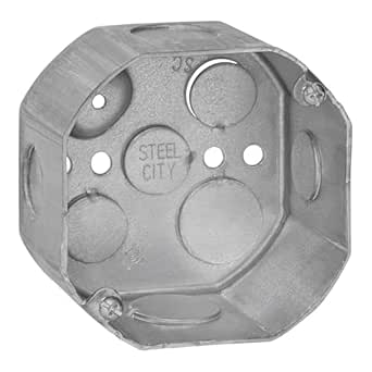 Steel City 54171-1/2&3/4 Outlet Box, Octagon, Drawn Construction, 4 ...
