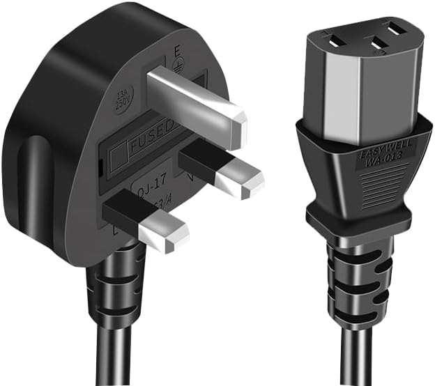 StarTech.com 10ft (3m) UK Computer Power Cable, 18AWG, BS 1363 to C13 ...