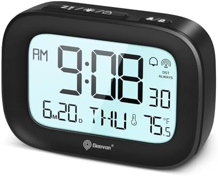 Amazon.com: Sharp Atomic Desktop Clock – Auto Set Digital Alarm Clock ...