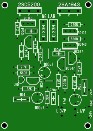 Nayak Lab 100Watt Mono Amplifier Board Using 2SC5200 and 2SA194 Pack of ...