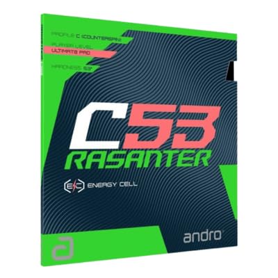 Buy Andro Rasanter C53 Ultramax Table Tennis Rubber(Red), Energy Cell ...