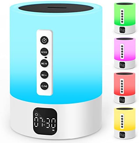 Amazon.com: WamGra Night Light Bluetooth Speaker, Alarm Clock Bluetooth ...