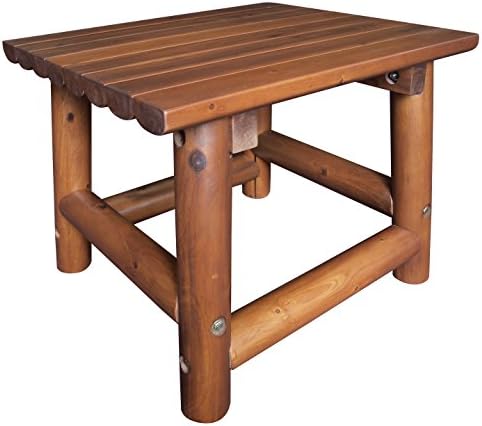Amazon.com : Lakeland Mills Cedar Log End Table, Natural : Patio Side ...