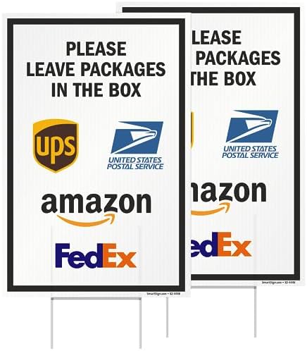Amazon.com: SmartSign 12" x 18" (2-Pack) Package Delivery - Leave ...