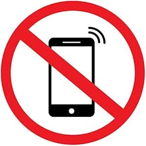 NO Mobile Phones Symbol Warning SELF Adhesive Vinyl Stickers Safety ...