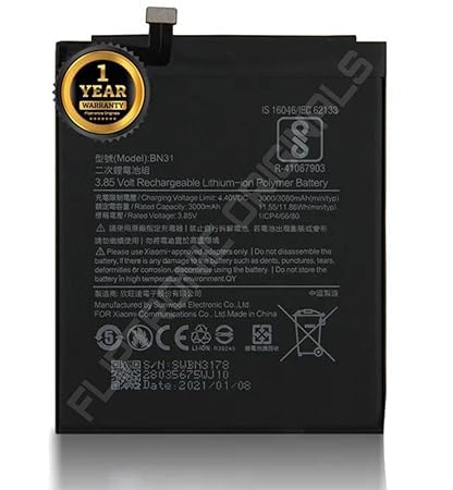 FLIPTRONICS ORIGINALS™ BN31 Battery for Redmi 5X, Y1, Y1 Lite A1, Y2 ...