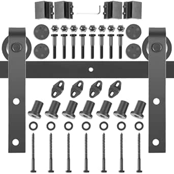 VEVOR 9FT Sliding Double Barn Door Hardware Kit, 330LBS Load-Bearing ...