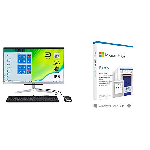 Acer Aspire C24-963 Computer Fisso All in One, PC Desktop con ...