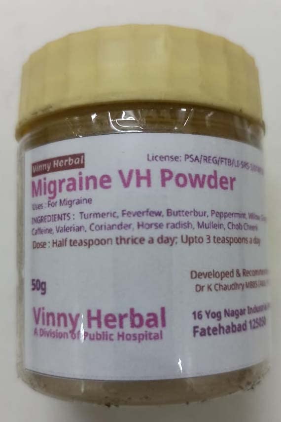 Buy Vinny Herbal Migraine VH Powder 100g Jar Online at Low Prices in ...