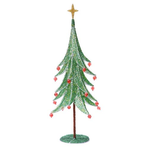 Grass Roots Creations Christmas Tree Beadworx Sculpture, Large, Green ...