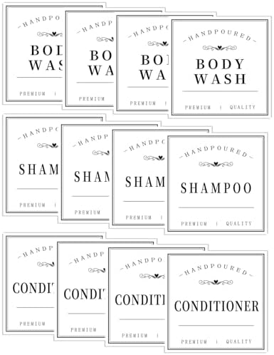 24 PCS Waterproof Labels for Bottles, Bathroom Hand Soap Shampoo and ...