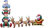 Amazon.com: 8 Foot Tall Christmas Inflatable Stacking Elves with LED ...