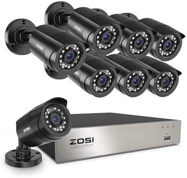 ZOSI 3K Lite 8CH Home Security Camera System Outdoor Indoor, AI Human/Vehicle Detection, Night ...