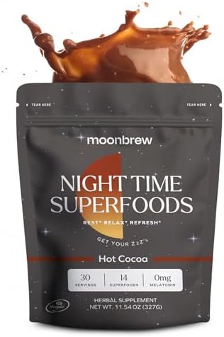 Amazon.com: MoonBrew Magnesium Hot Cocoa: Natural Melatonin-Free Sleep ...