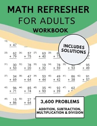 Amazon.com: Math Refresher For Adults Workbook: Basic Math Workbook ...
