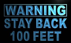 Amazon.com : ADVPRO Warning Stay Back 100 feet LED Sign Neon Light Sign ...