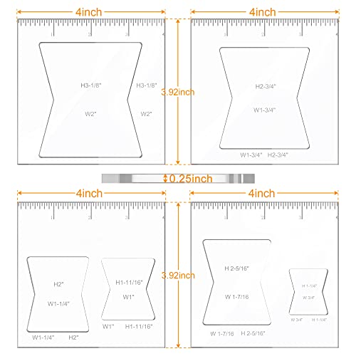 Snapklik.com : 4 Pcs Butterfly Inlay Templates, Bowtie Router Template ...