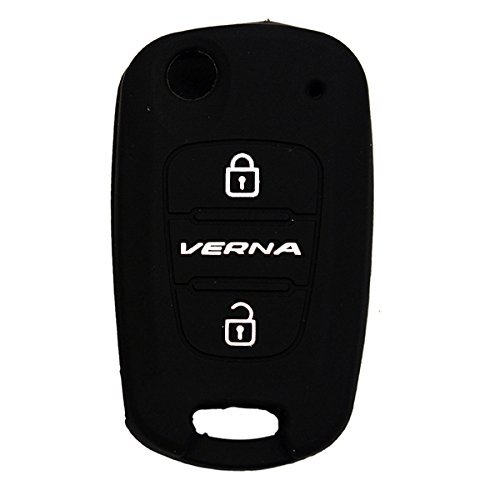 Silicone Key Cover Black Fit For Verna Fluidic 2 Button Flip Key-black ...