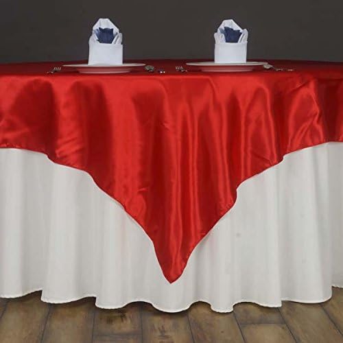Amazon.com: TABLECLOTHSFACTORY 60" Satin Square Table Overlay for ...