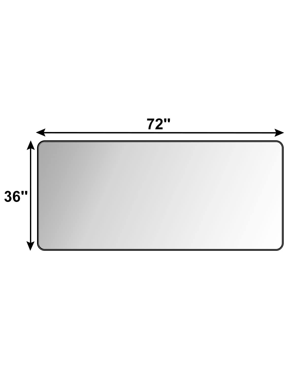 Bathroom Mirror - 72x36 Inch Bathroom Mirror,Modern Rounded Rectangle ...