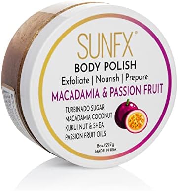 Amazon.com : SunFX BODY POLISH, Pre Spray Tan Ultra Hydrating Sugar Walnut Scrub with Nourishing ...