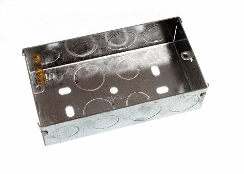 3 X Flush-Mounted 2 Gang Metal Pattress Box - 35mm Depth : Amazon.in ...