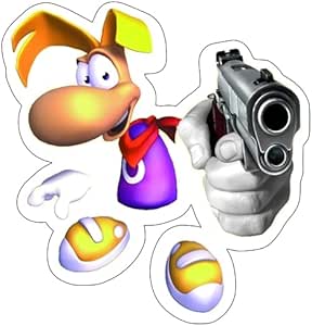 Amazon.com - Rayman with A Gun 3.5x3.4 Sticker Vinyl Decal Gift Car ...