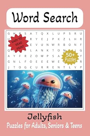 Jellyfish Word Search Puzzle Book: Word Searches with Easy to Read ...